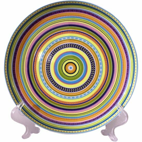 Тарелка десертная Thun 1794 "Tom", декор " Радужное настроение", 19 см. (ТОМ0096)