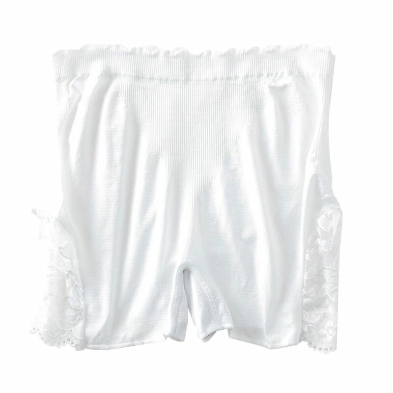 Бесшовные леггинсы с кружевным бантом-белый