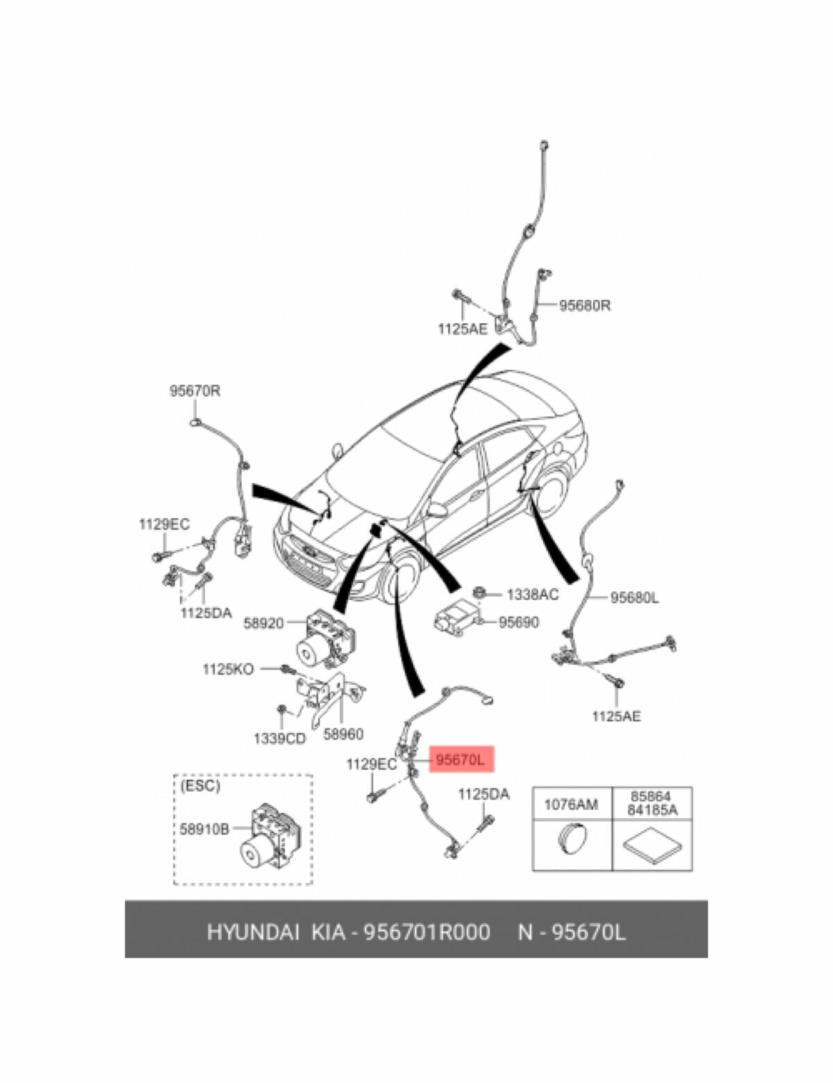 Датчик Абс (Количества Оборотов Колеса)[Org](Hyundai/Kia 956701R000)