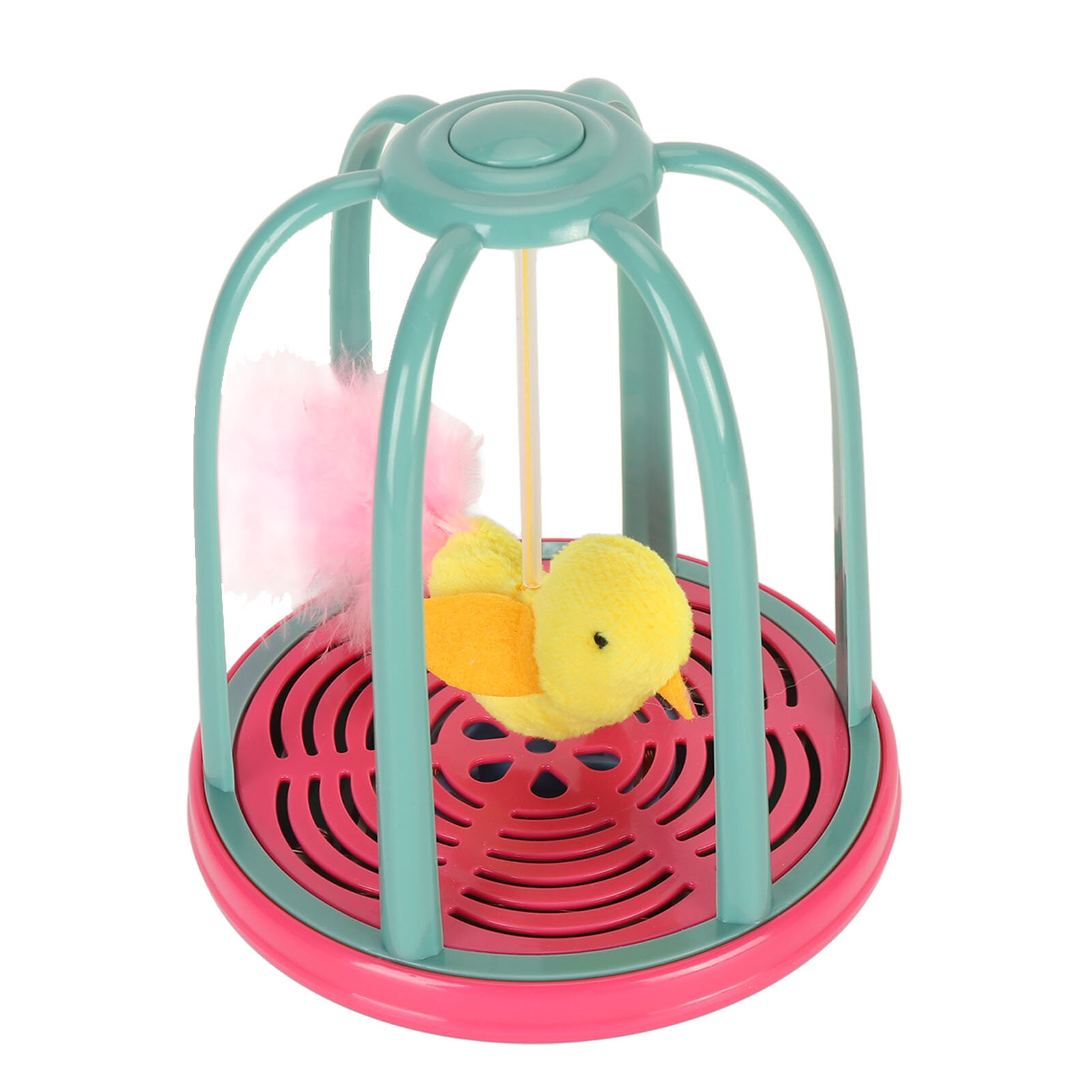 Bird Cage Cat Toy Electric Cat Squeaky Toy Interactive Boredom Anxiety Reduction Cat Toy for Adult Cats Red
