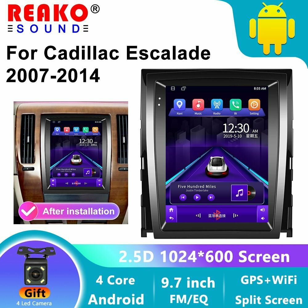 Штатная магнитола 2 din для Cadillac Escalade 2007-2014 Tesla IPS экран 9.7 дюймов андроид DSP Bluetooth, USB