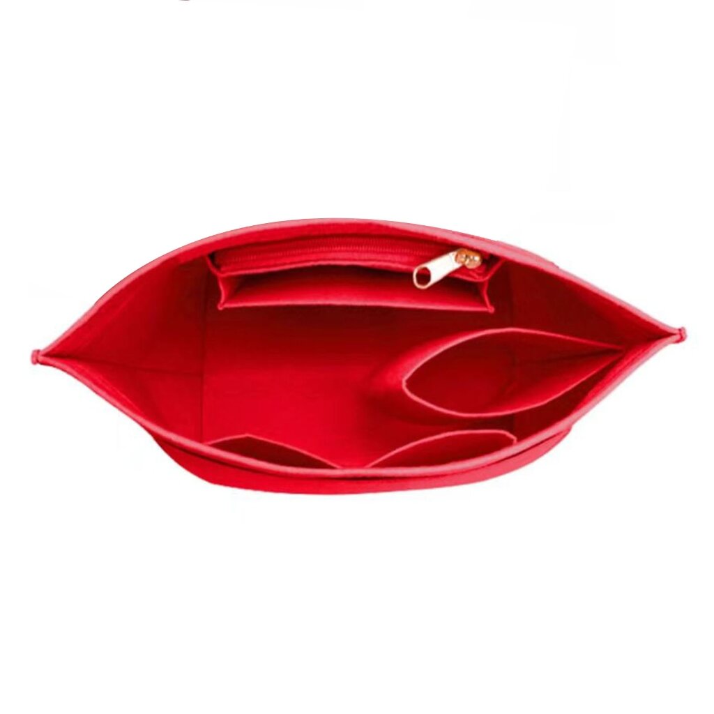 В карман сумки вставляется вместительный фетровый органайзер для сумок через плечо для повседневного использования