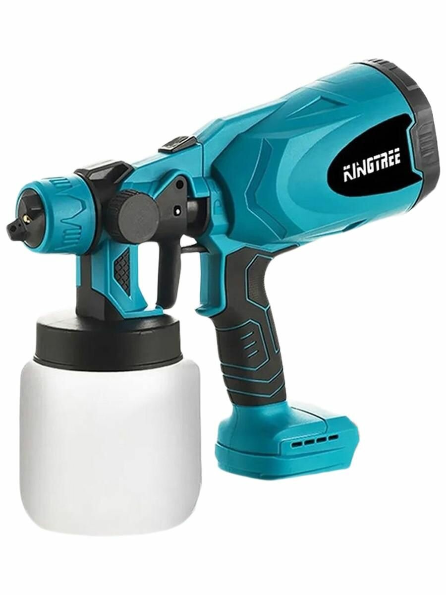 Kingtree 800 мл Портативный электрический краскораспылитель высокого давления, настенный краскораспылитель, 30 000 об/мин для аккумуляторов 18v-21v (аккумуляторы в комплект не входят)