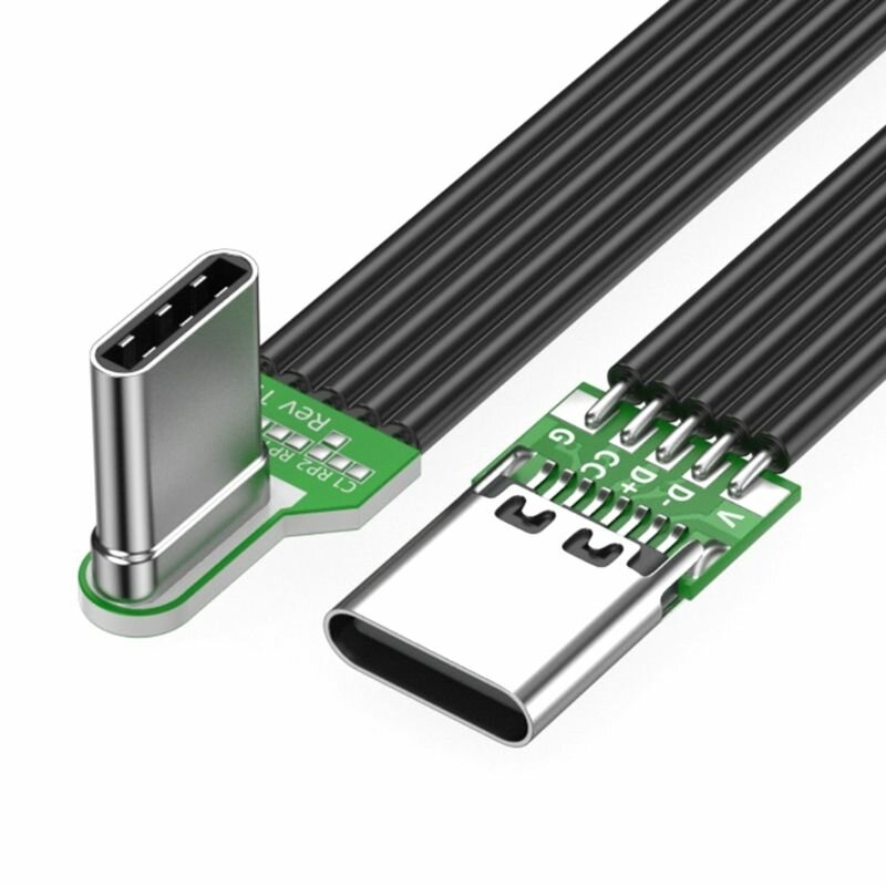 Плоский силиконовый шнур типа C от женщины к мужчине на левом и правом локтях-15 см