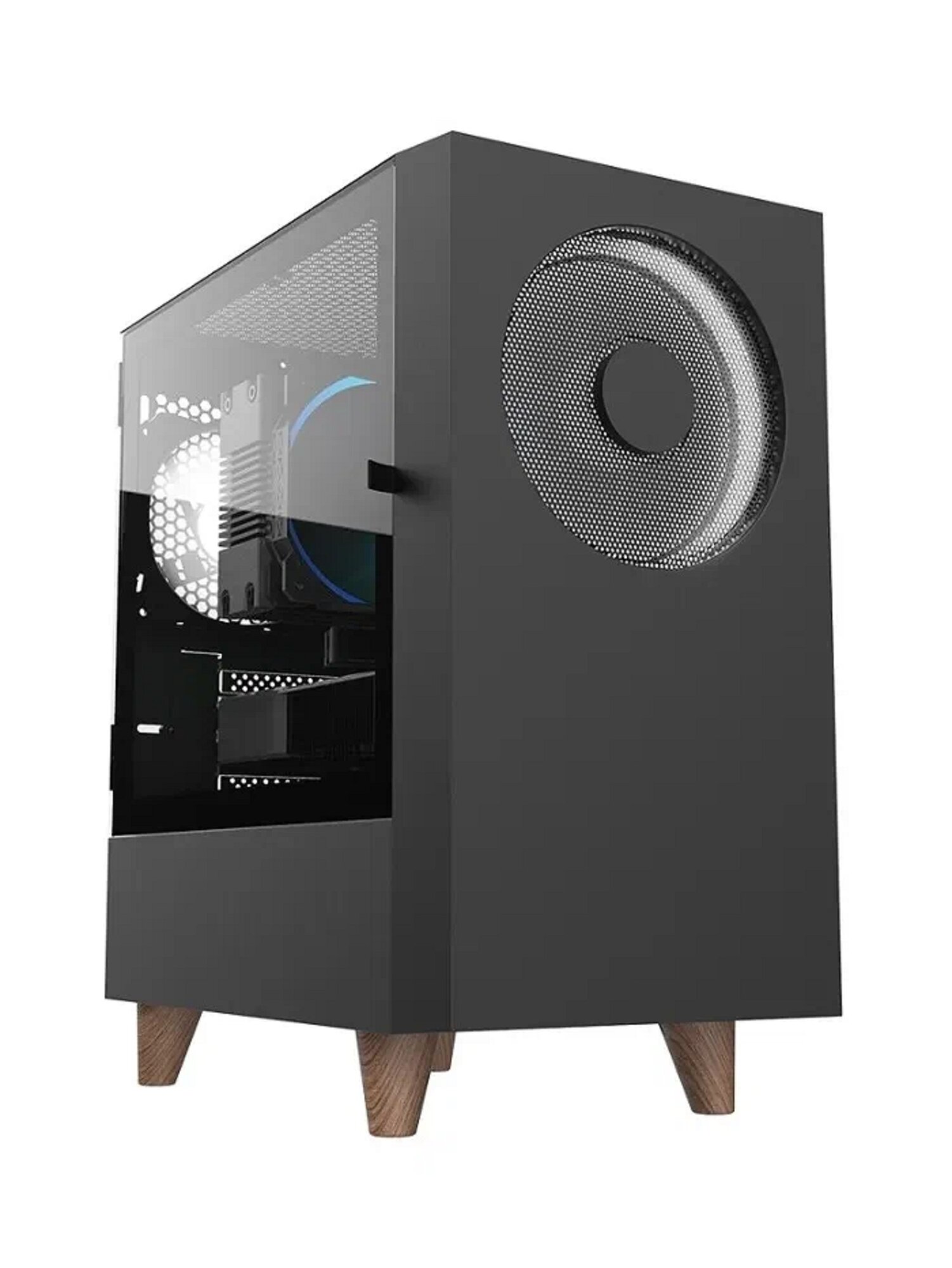 Корпус для ПК WIZMAX EM1 Woofer Black черный, Mini Tower, 1*USB 3.0, без блока питания