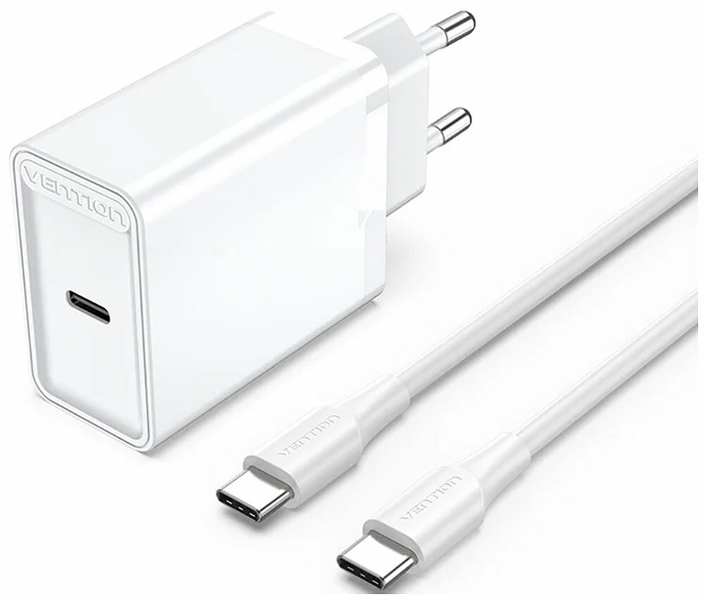 Набор для зарядки Vention з/у 25W и кабель USB-C 3А, белый (FAHWF-EU)