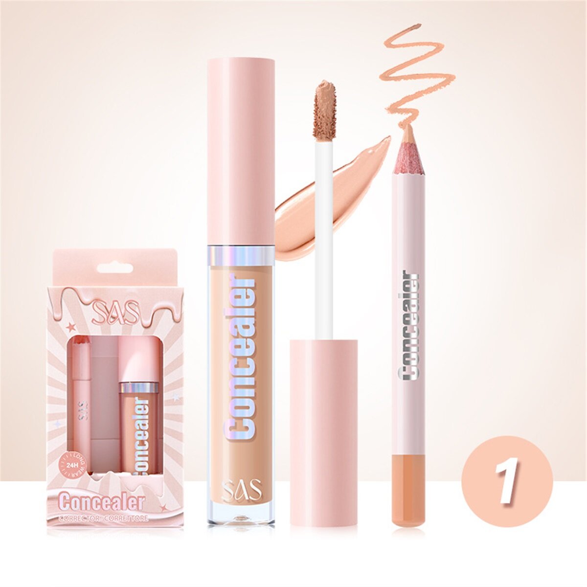 USHAS карандаш для коррекции+жидкость для коррекции，долговечная