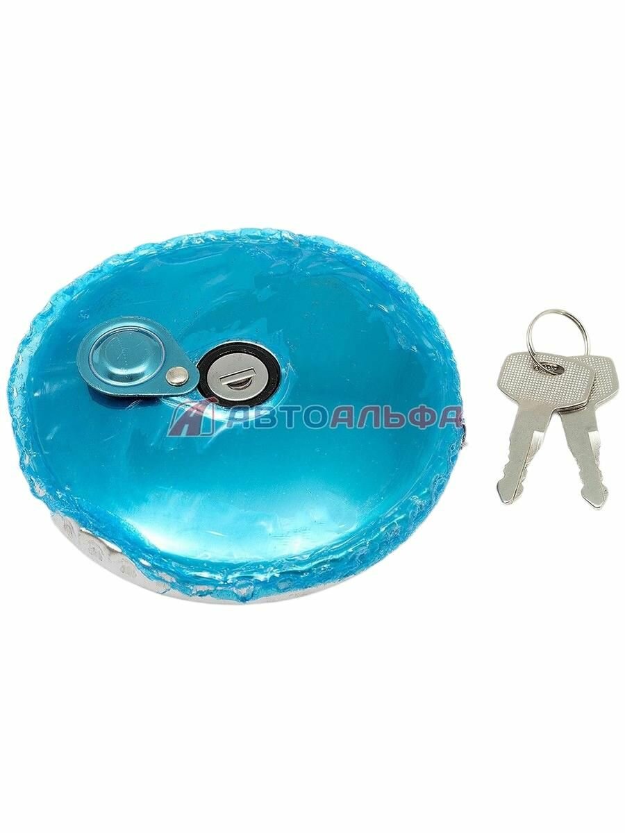 Крышка бака топливного полуоборотная 80 мм, металл, хром (защита ключа)