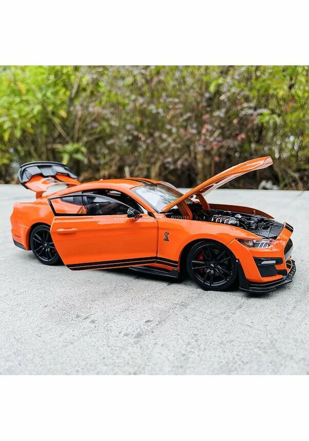 1:24 Новый Ford 2020 Mustang Shelby GT500 из легкого сплава Модель автомобиля для творчества Коллекция украшений Игрушечный автомобиль Подарочный Литой зеленый золотой