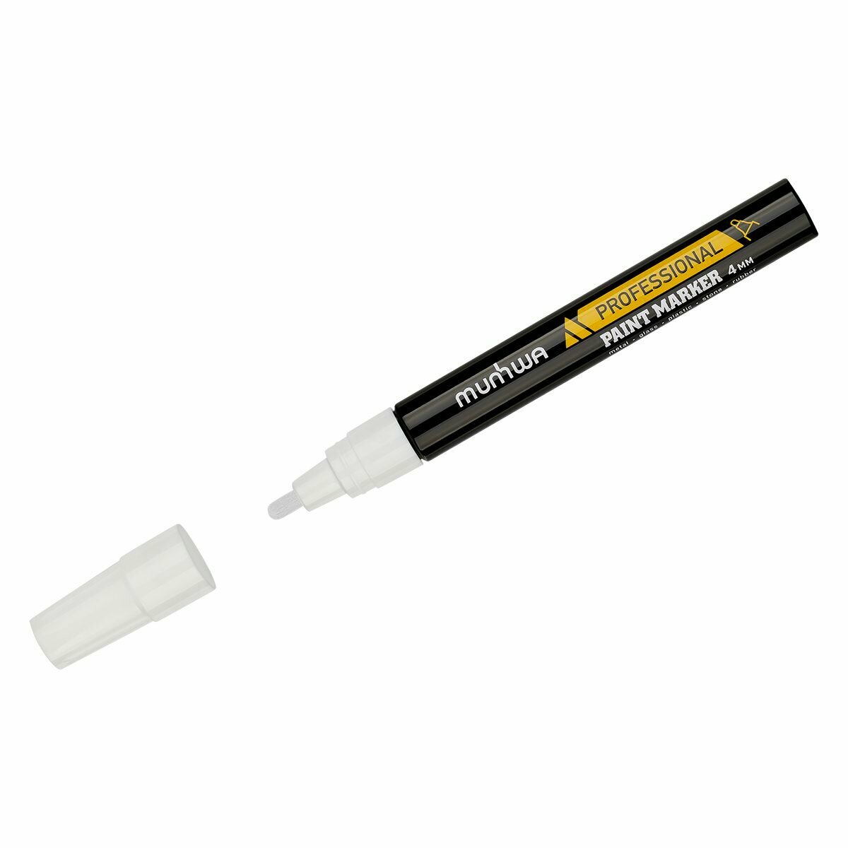 Маркер-краска MunHwa Professional Paint Marker (4мм, белый, нитро-основа) (PPM-05), 1шт.