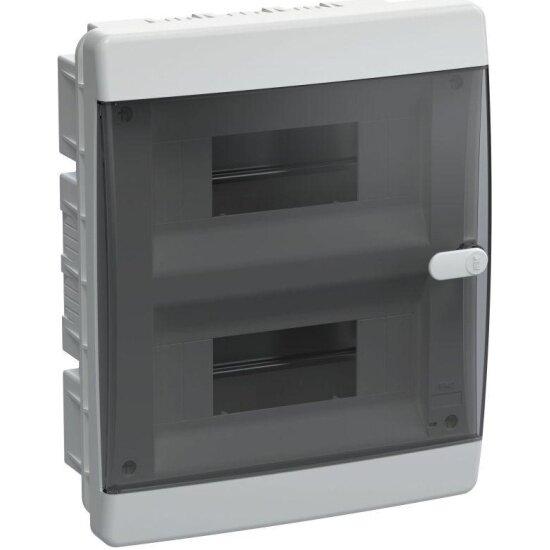 Корпус Iek ЩРВ-П-18 UNION Compact IP41 черн. прозр. дверь пластик, UIC-KP12-V-18-41-K01
