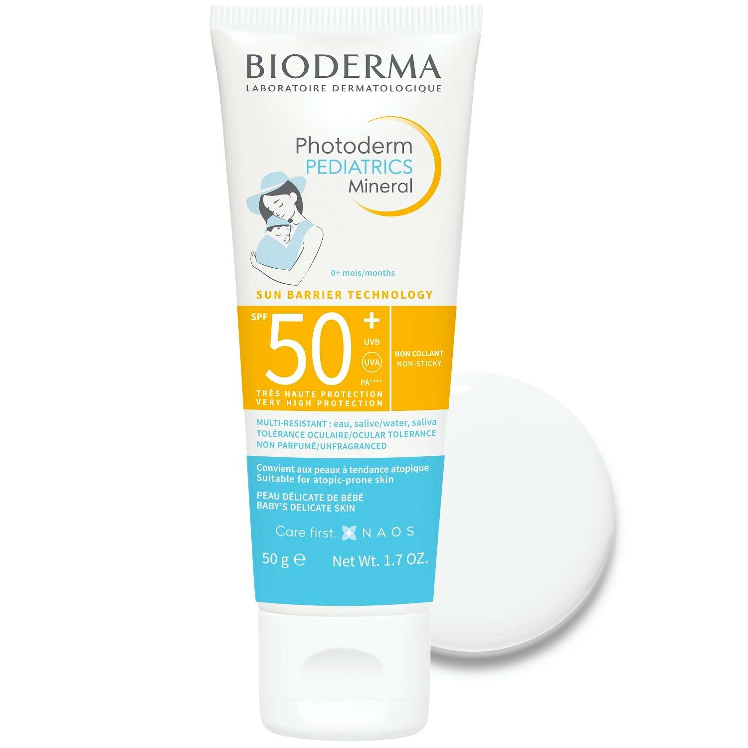Солнцезащитный крем Bioderma Pediatrics Mineral SPF 50+, для детей, 50мл