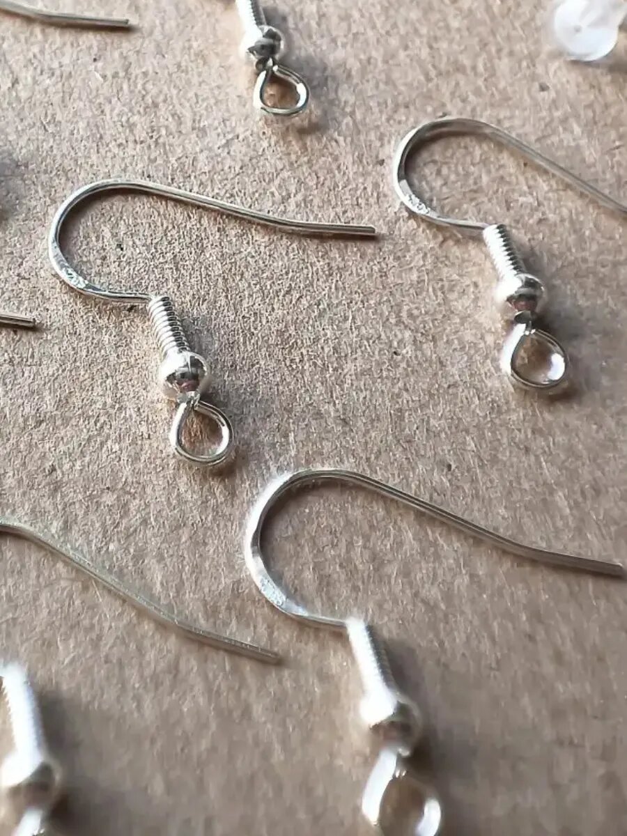 Швензы крючки для сережек с заглушками, 12 шт