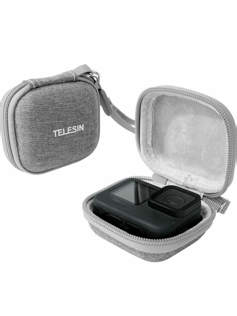 Кейс для экшн-камеры серый для Insta360 GO3, GoPro 12/11/10/9-6, DJI, Eken, Xiaomi, SJCAM