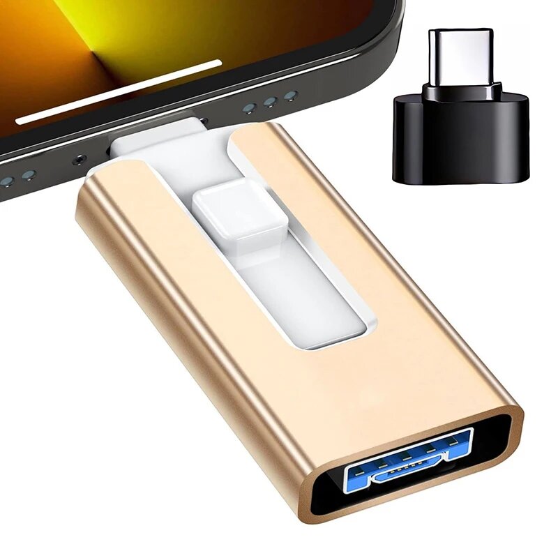 Флешка USB 3.0 для iPhone 1T, Golden