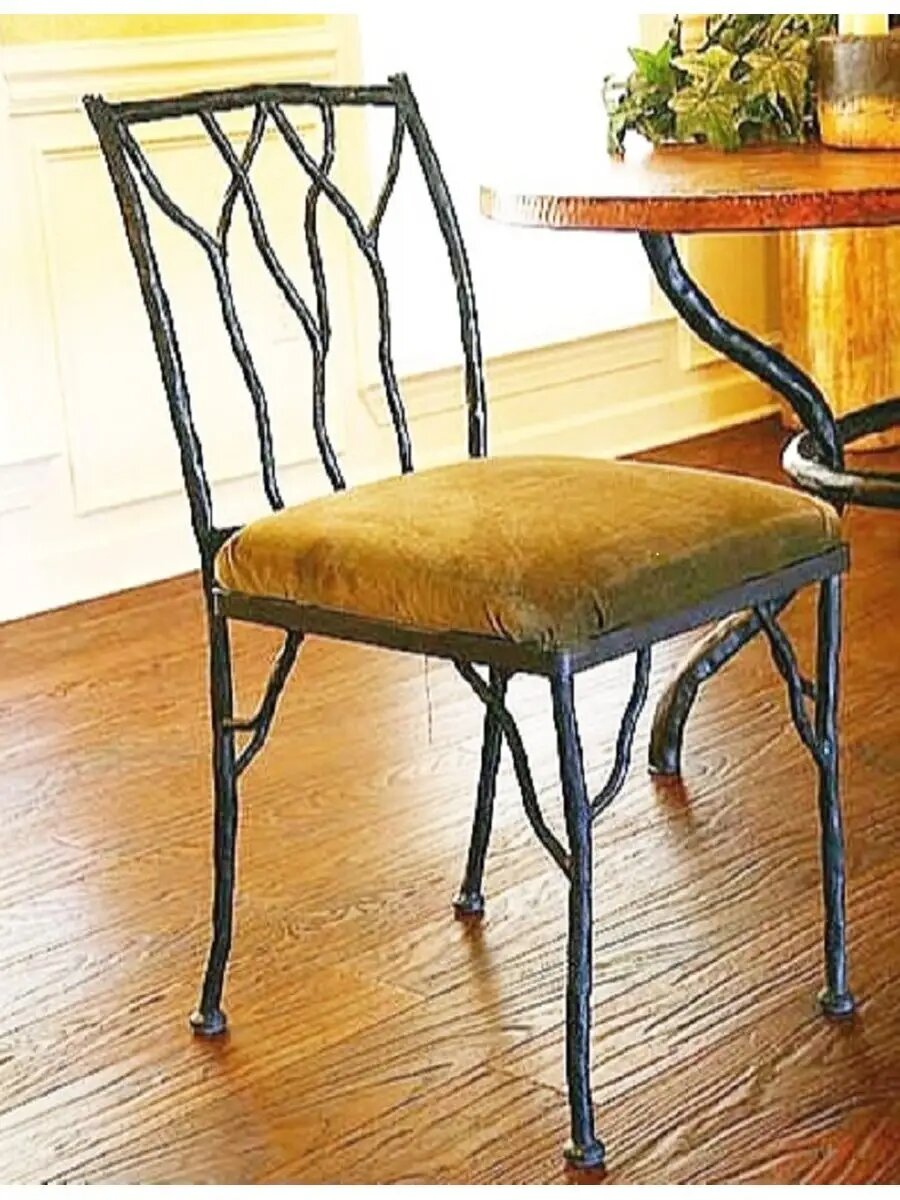 Кованый стул, Студия кованой мебели Нива, цвет античное серебро