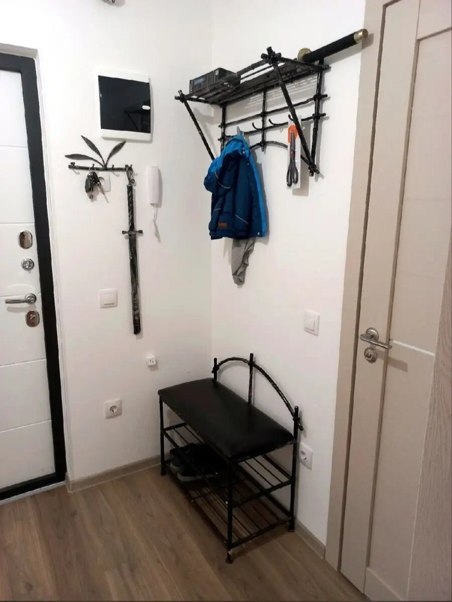 Комплект мебели для прихожей, "Кованый бамбук", ручная работа, цвет античное серебро