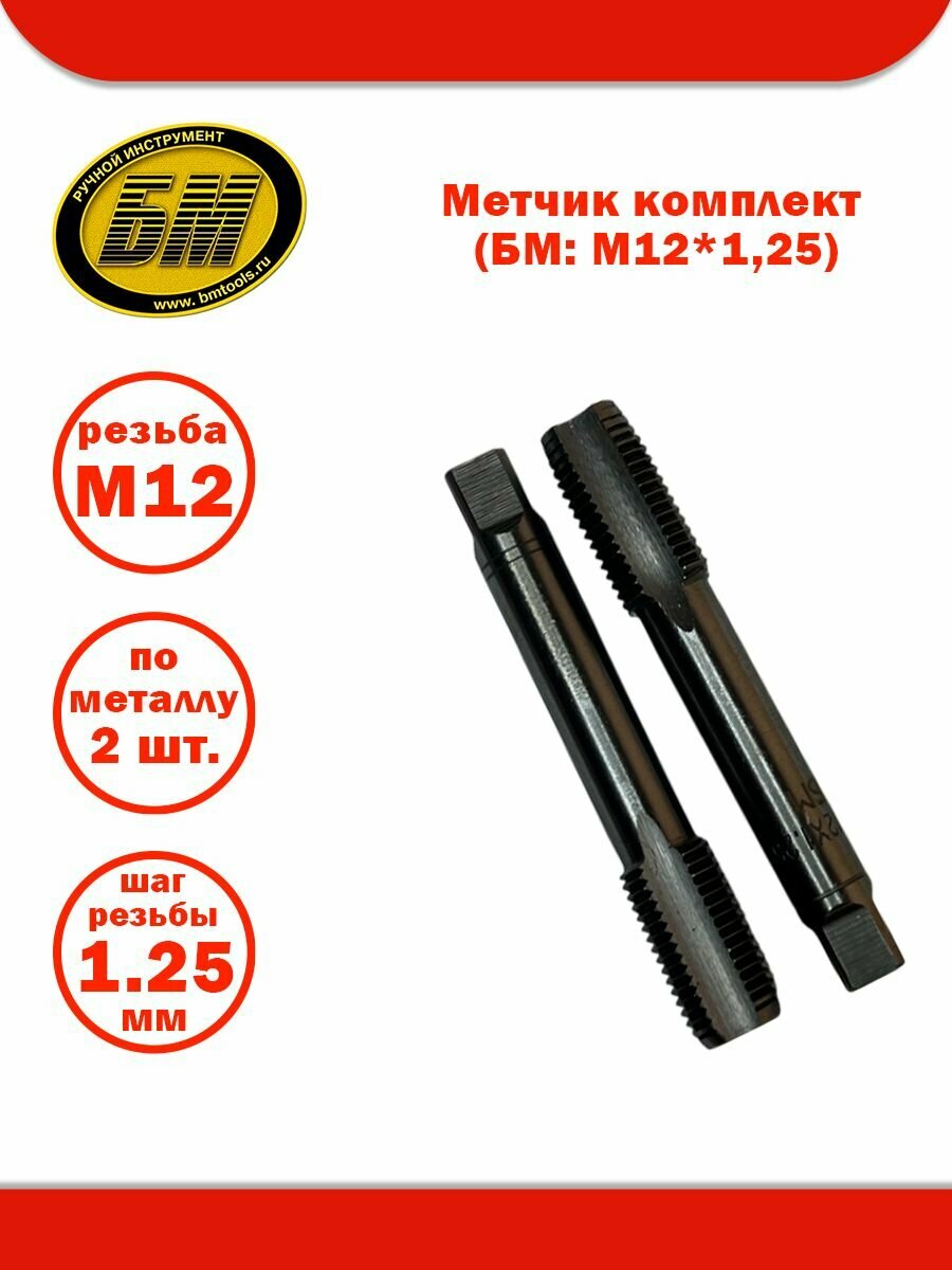 Метчик комплект (БМ: М12*1,25)