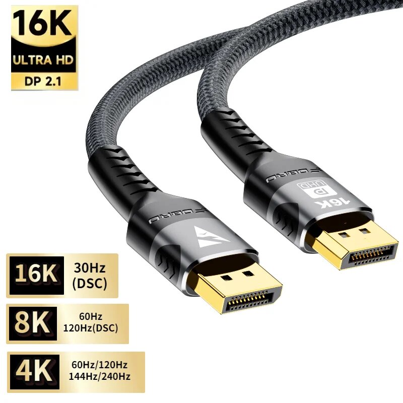Кабель DisplayPort 2.1 DP 2.0 691-16K DP2.1, 2m