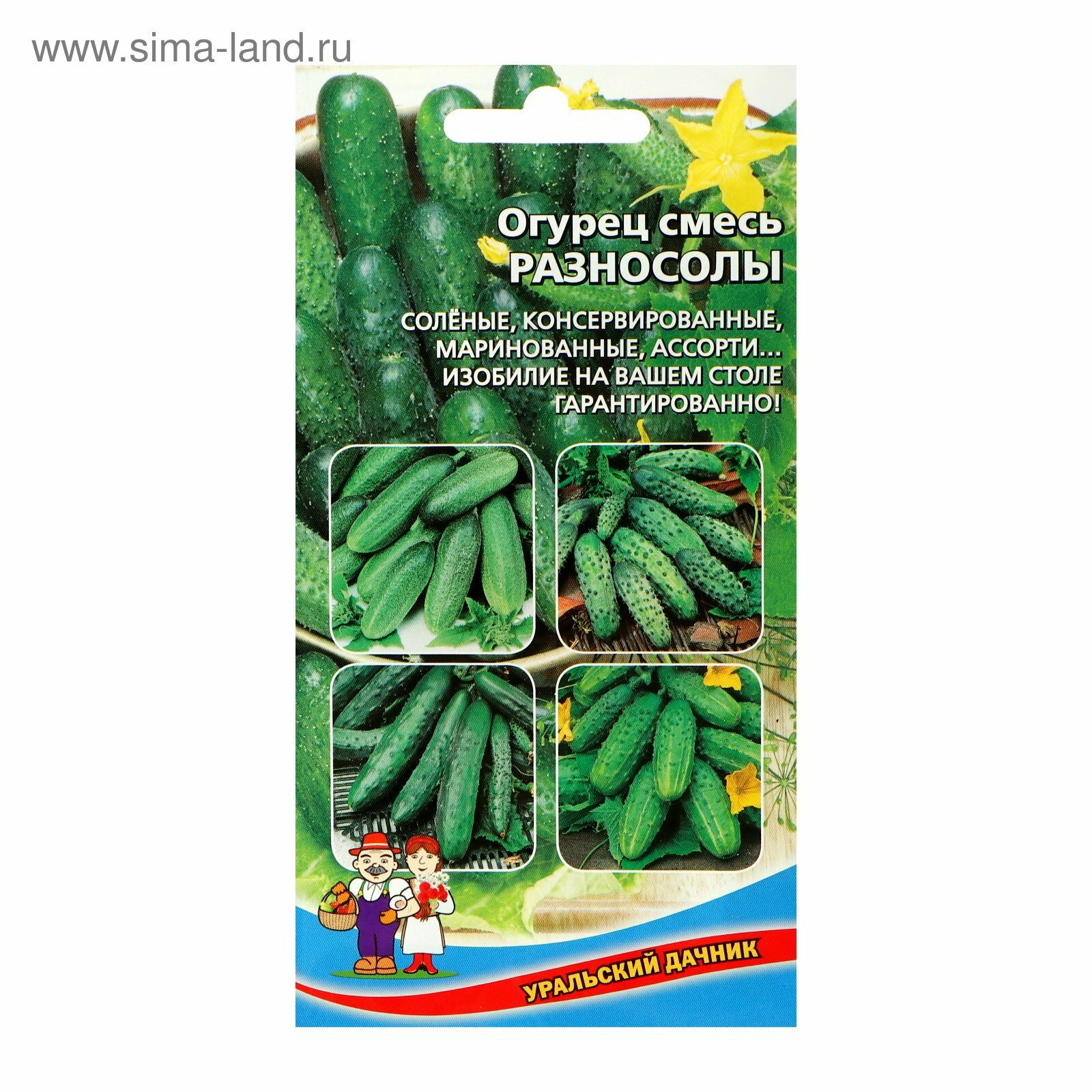 Семена Огурец "Разносолы", смесь, 12 шт, тип поверхности: крупнобугорчатый, 3 шт.