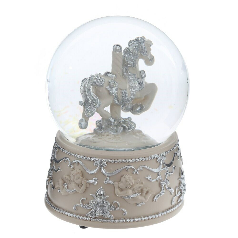 Фигурка декоративная в стекл шаре "Карусель" (ключ, муз, движ), D=10 см, L=10 W=10 H=14 см