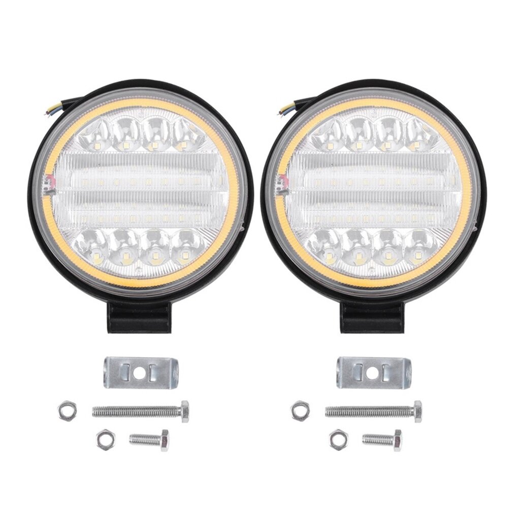 2 светодиодных рабочих фонаря, желтые фонари для грузовиков с апертурой, фонари для вилочных погрузчиков, вспомогательные фонари для грузовиков с конденсатором