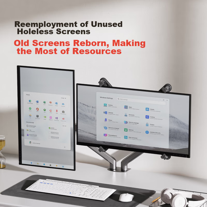 Brateck Beihu Monitor Stand, Monitor Accessories, No-Hole Accessories, VESA Accessories, APE21 Crystal Black (XMA-11)