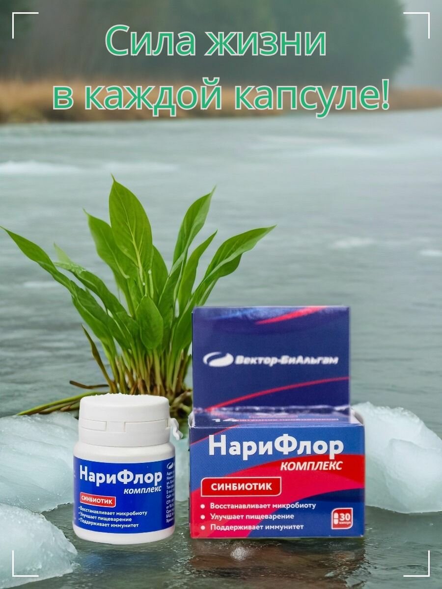 Синбиотик Вектор-Биальгам "НариФлор комплекс", для кишечника, капсулы, 30 шт