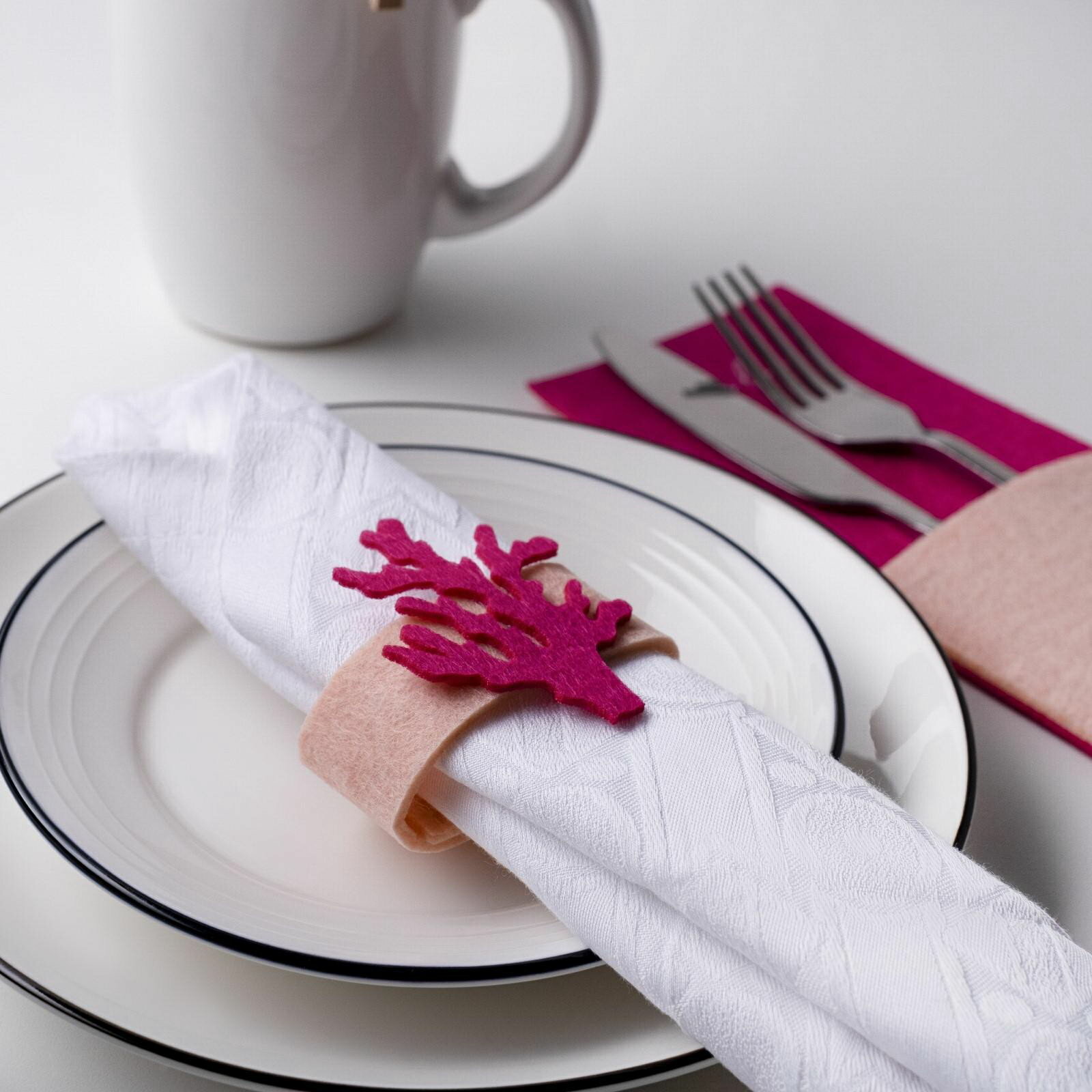 Набор декоративных колец Sea love - 4 шт, 100% п/э, фетр, форма: прямоугольная