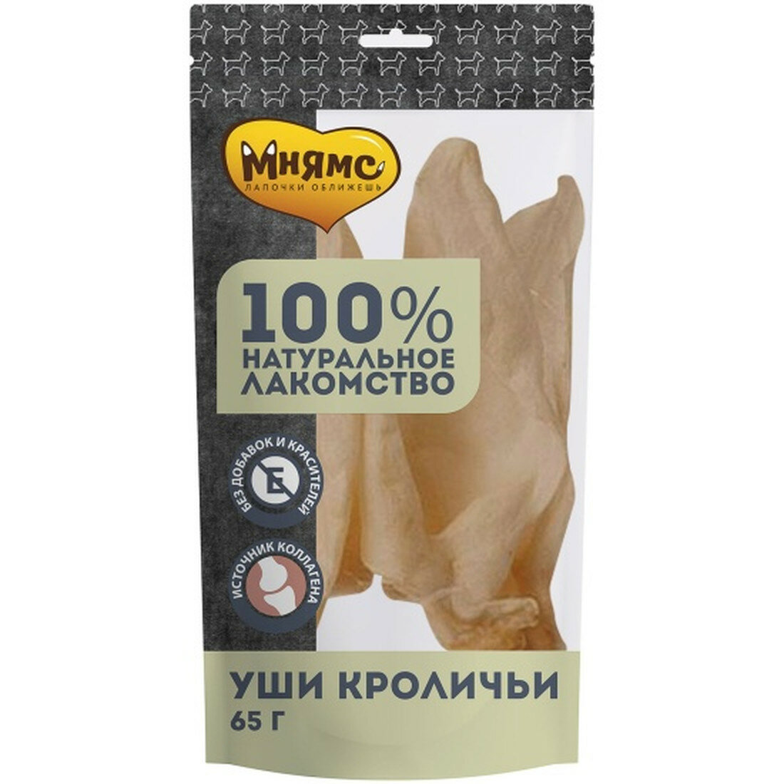 Лакомство для собак Мнямс "Уши кроличьи", для костей и суставов, 65 г