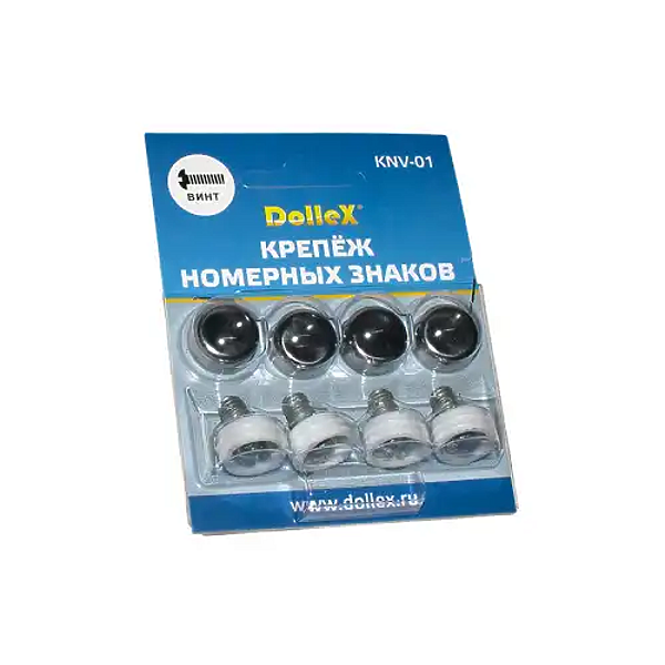 DOLLEX KNV-01 катафот-болт крепления номера (к-т 4шт) dollex с заглушкой-колпачком хромкатафот-болт