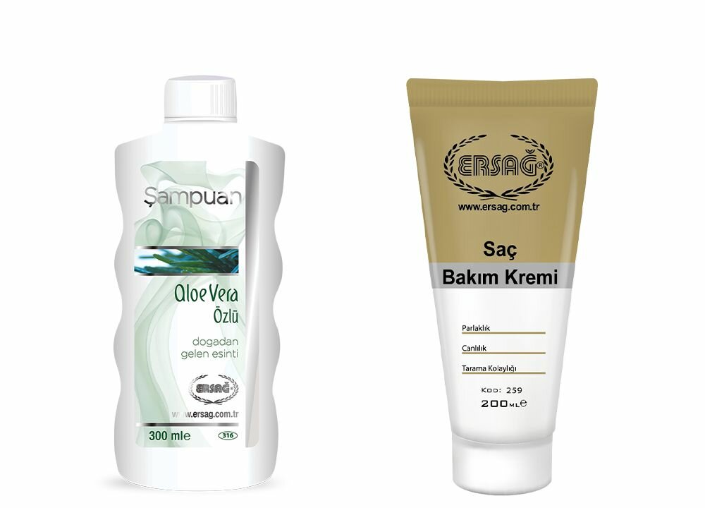 Ersag Шампунь С Экстрактом Алоэ Вера 300 Мл + Ersag Кондиционер для волос 200 мл