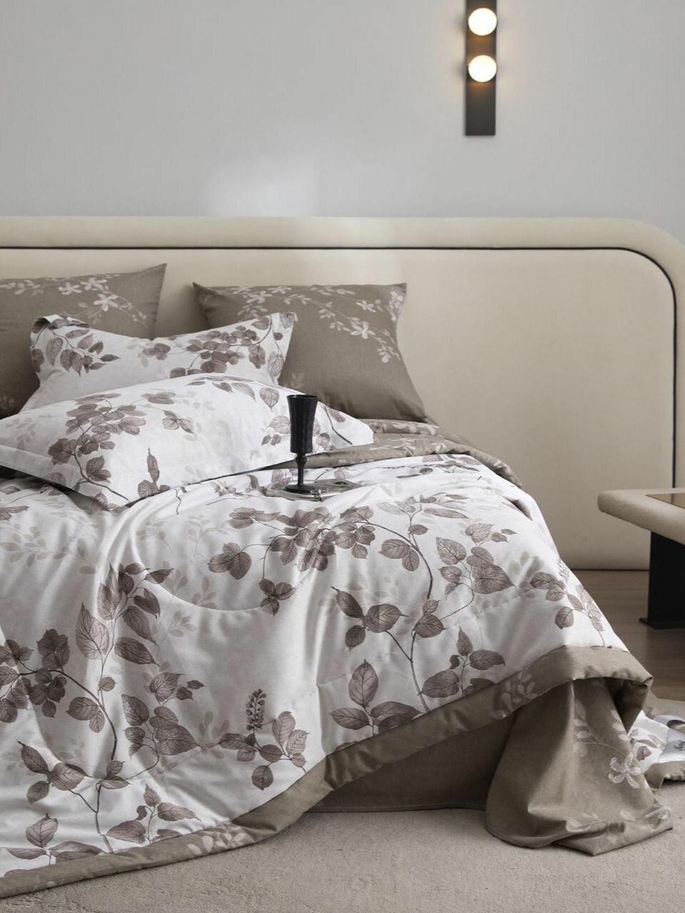 Постельное белье с двумя одеялами семейное хлопок 100% Сатин Mency Men-5