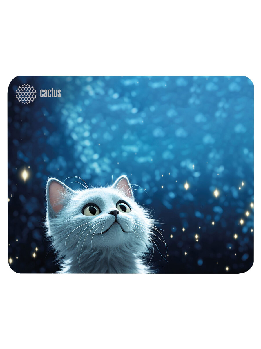 Коврик для мыши CACTUS White Cat (тканевый, прорезиненное основание, 300x250x3мм) (CS-MPC-D11M)