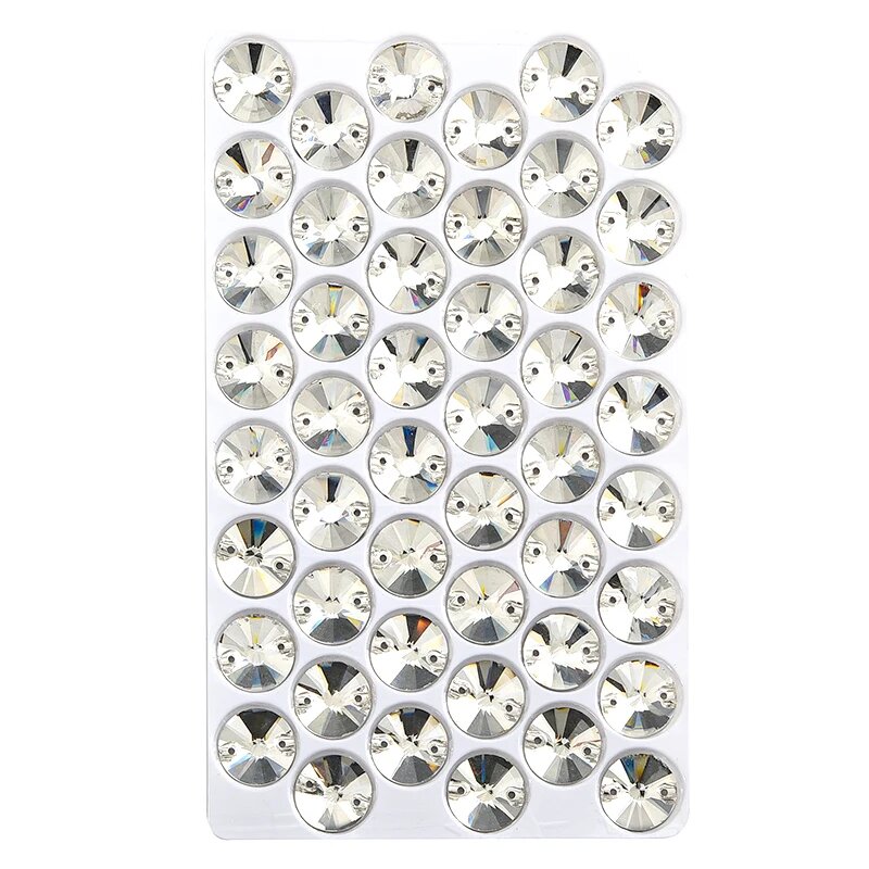 Стразы серебряные Crystal Rivoli 10 мм, 72 шт