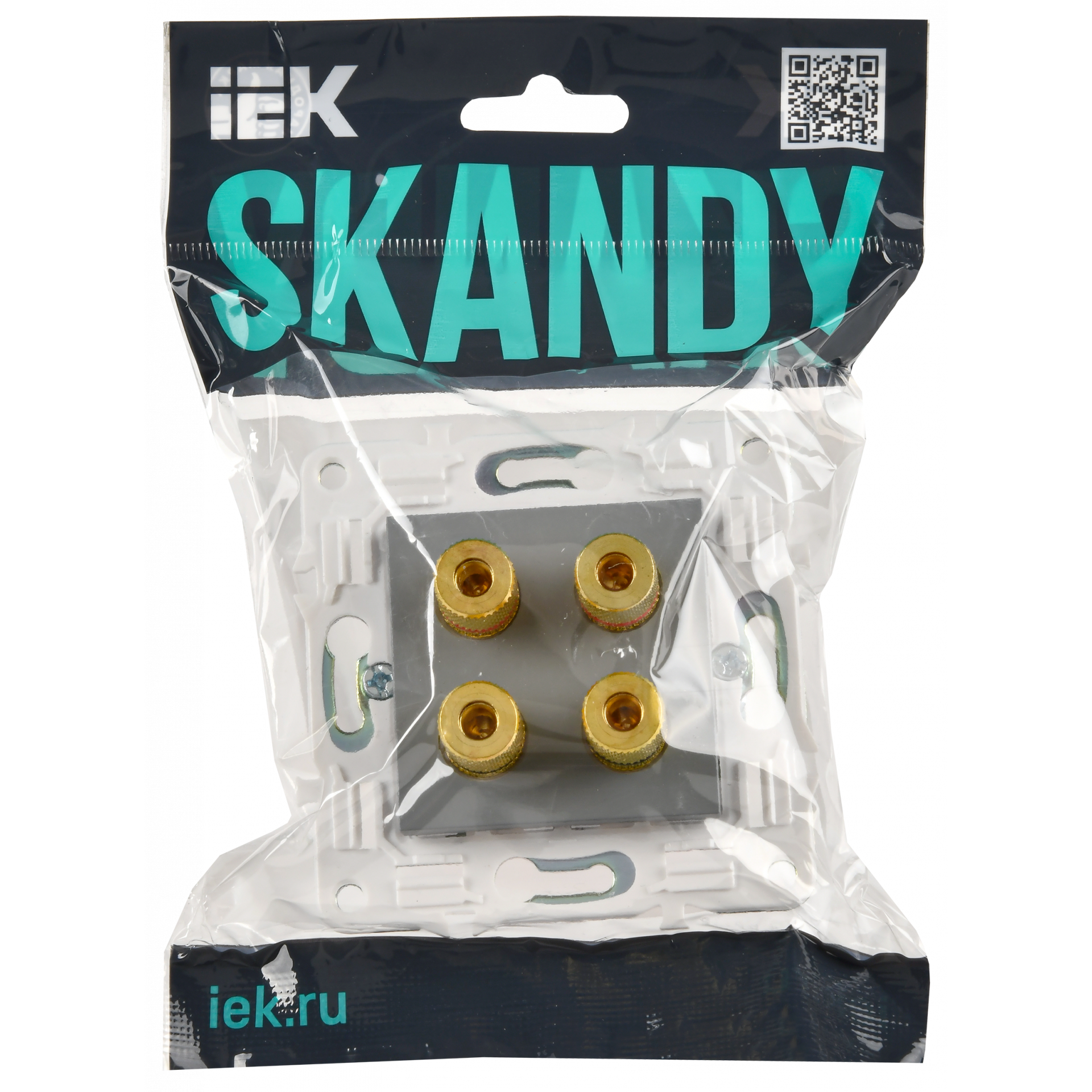 SKANDY Аудиорозетка 4-местная SK-A01Gr серый, IEK SK-S40-K03 (1 шт.)