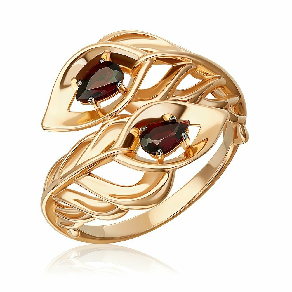 Кольцо, красное золото, 585 проба, гранат