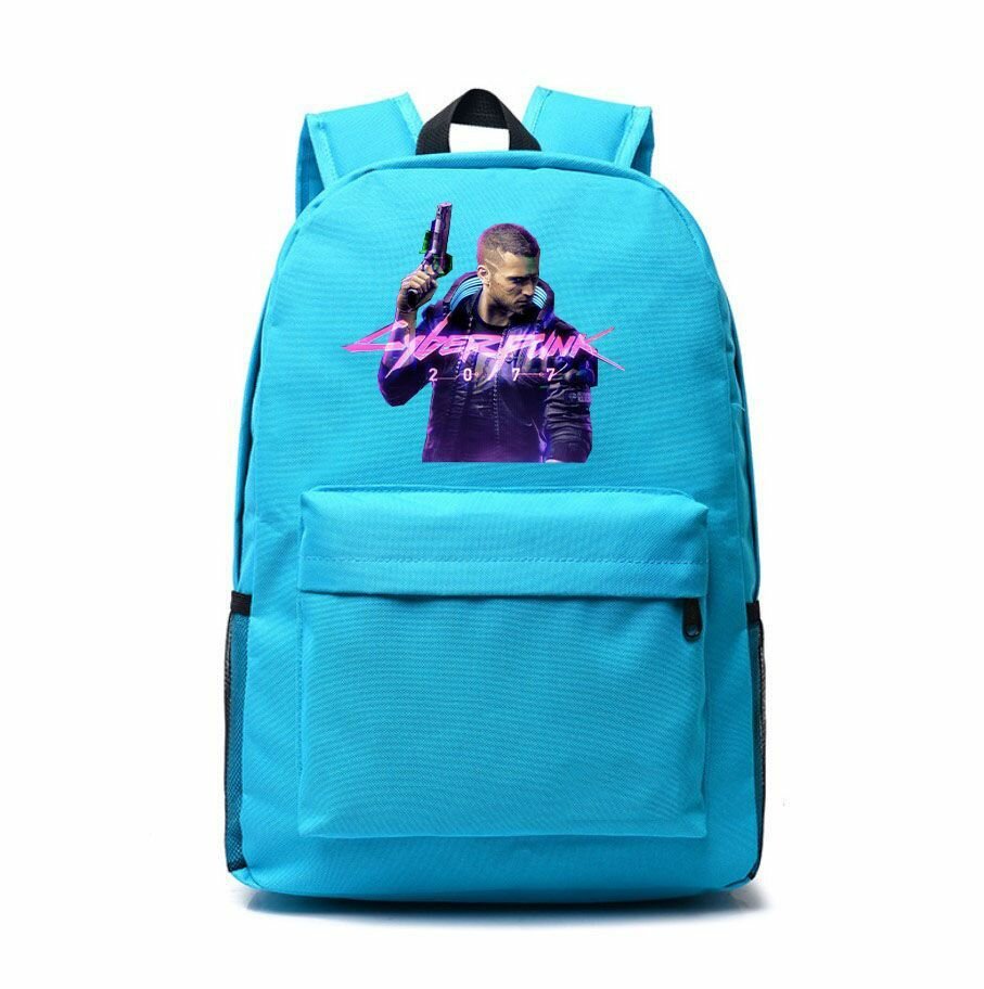 Рюкзак Киберпанк (Cyberpunk 2077) голубой №3