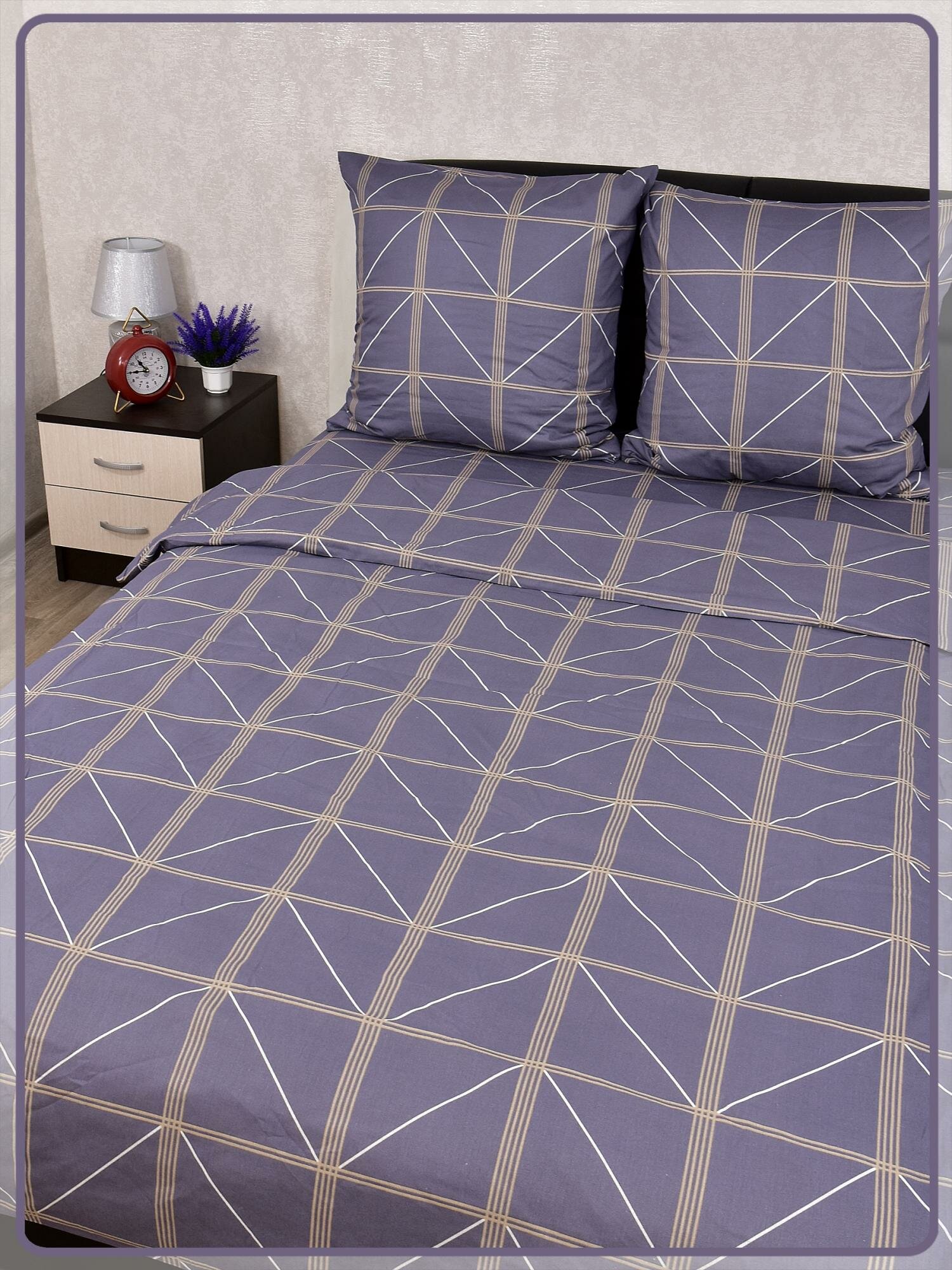 Постельное белье бязь Теорема вид 8 серый 1,5 спальное