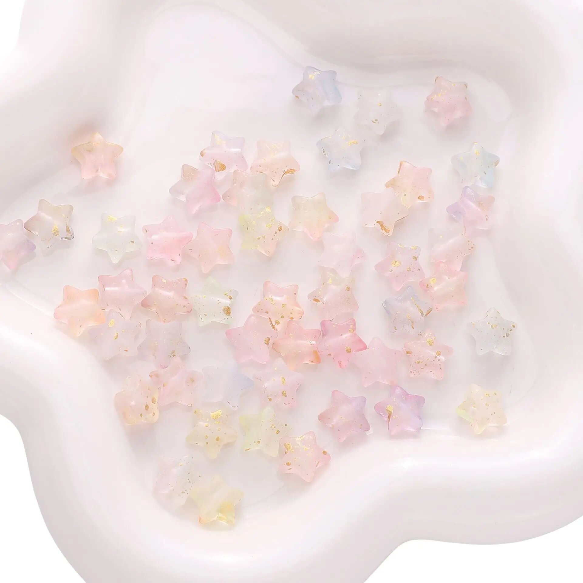 Акриловые звездочки бусины, Цвет G-50PCS, 10х9 мм