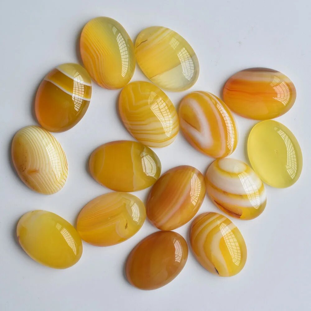 Модные Овальные Кабошоны из желтого оникса в полоску для изготовления ювелирных изделий 18x25 мм 20 шт./лот бесплатно