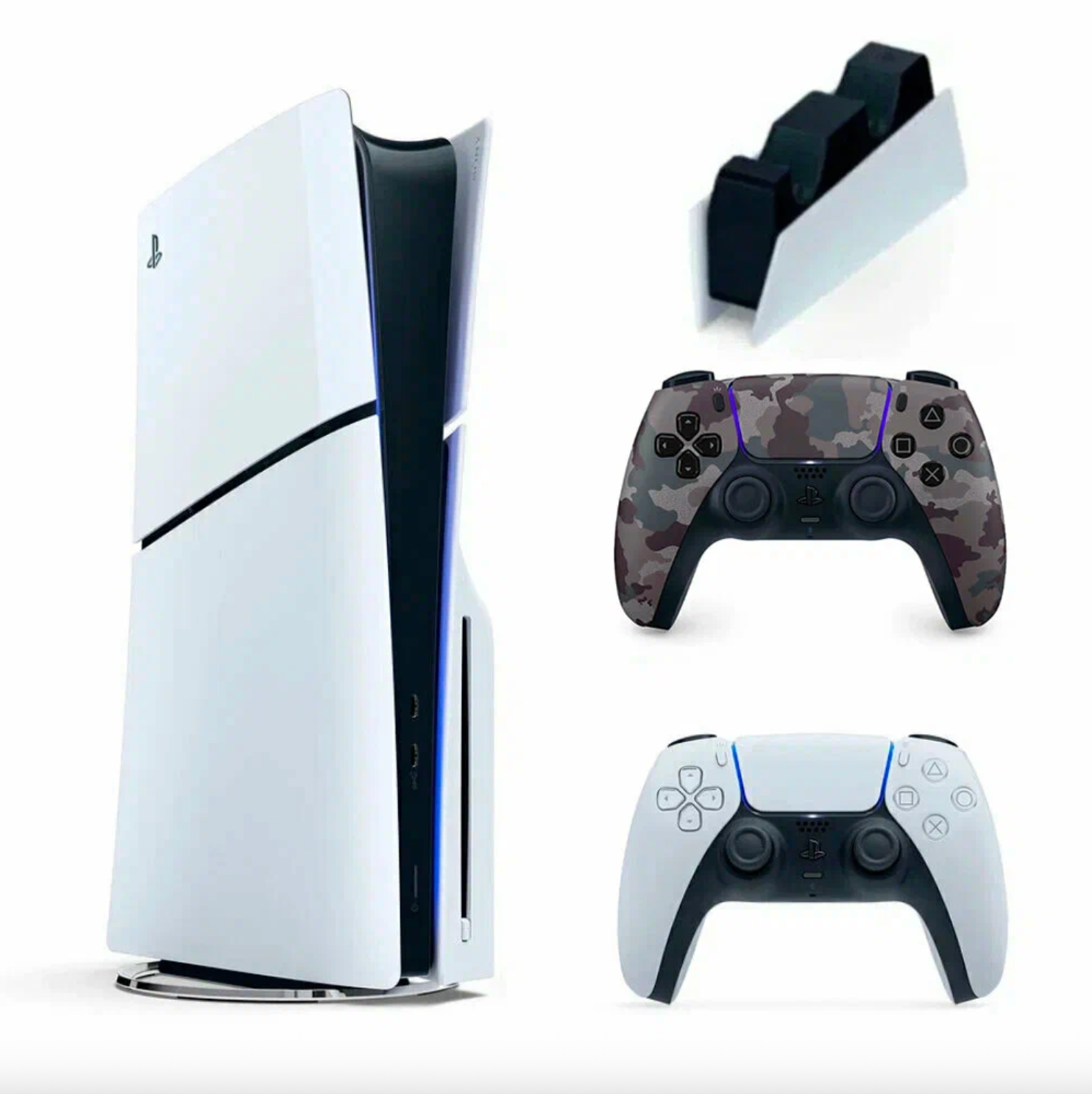 Игровая приставка Sony PlayStation 5 Slim, 1ТБ(с дисководом), Два геймпада + Зарядная станция Sony DualSense