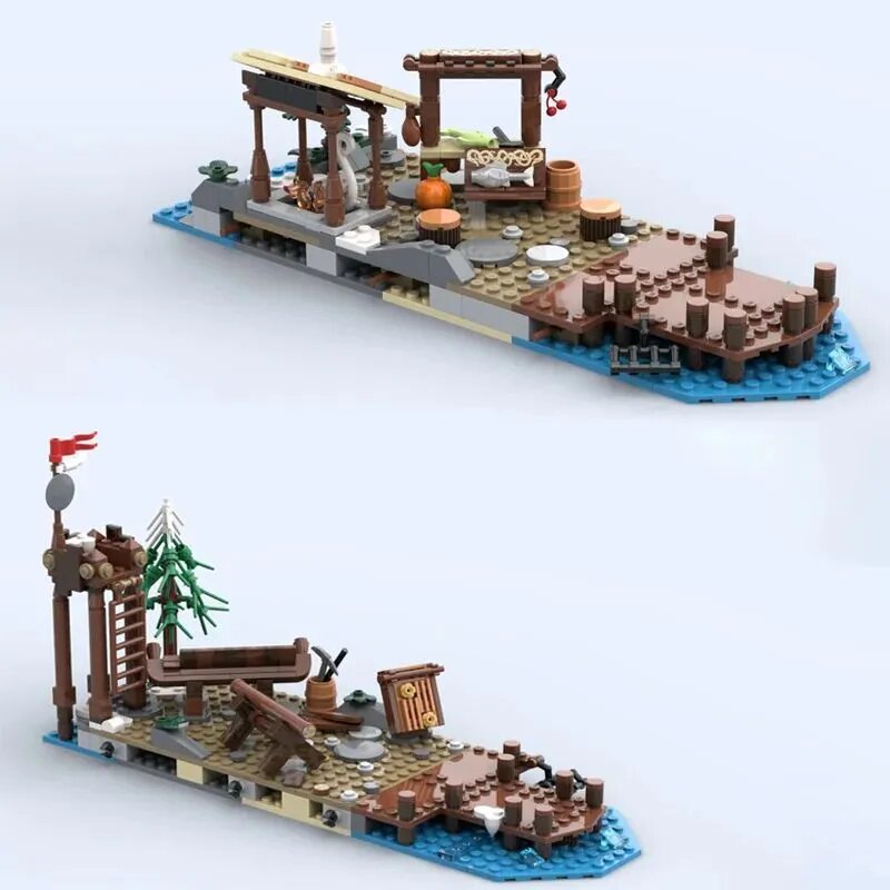 586 шт. строительные блоки MOC для классической киносцены викингов