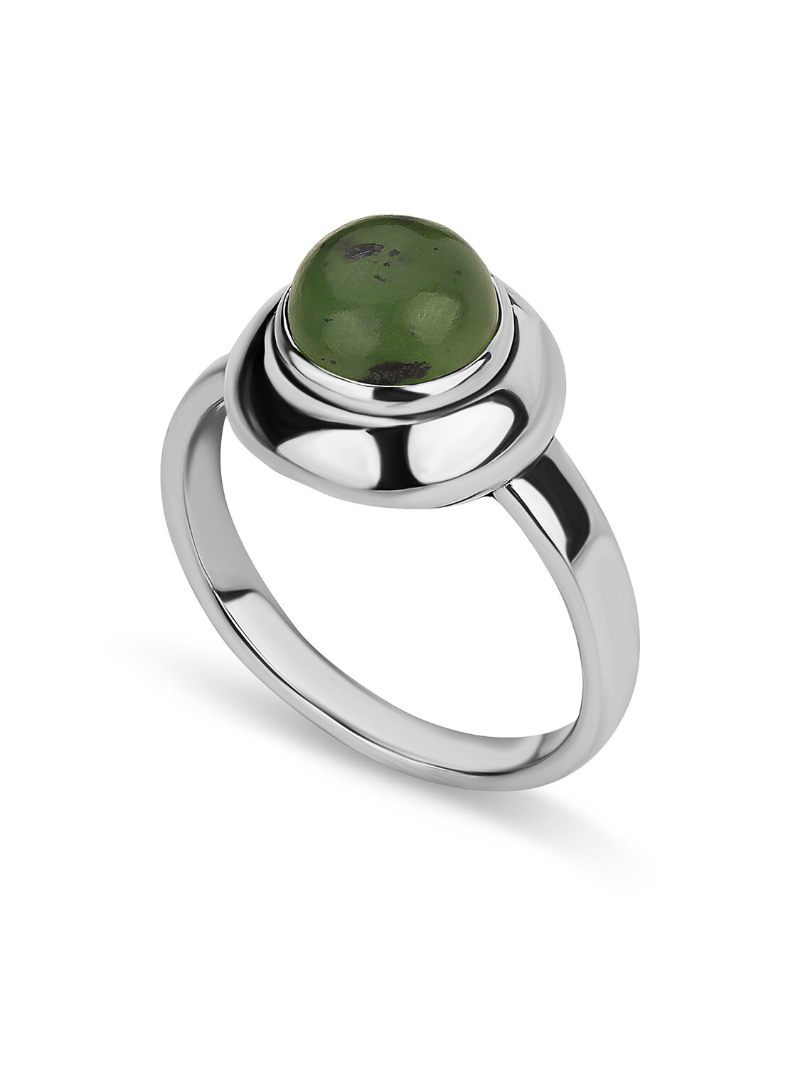 Кольцо, серебро, 925 проба, чернение, нефрит