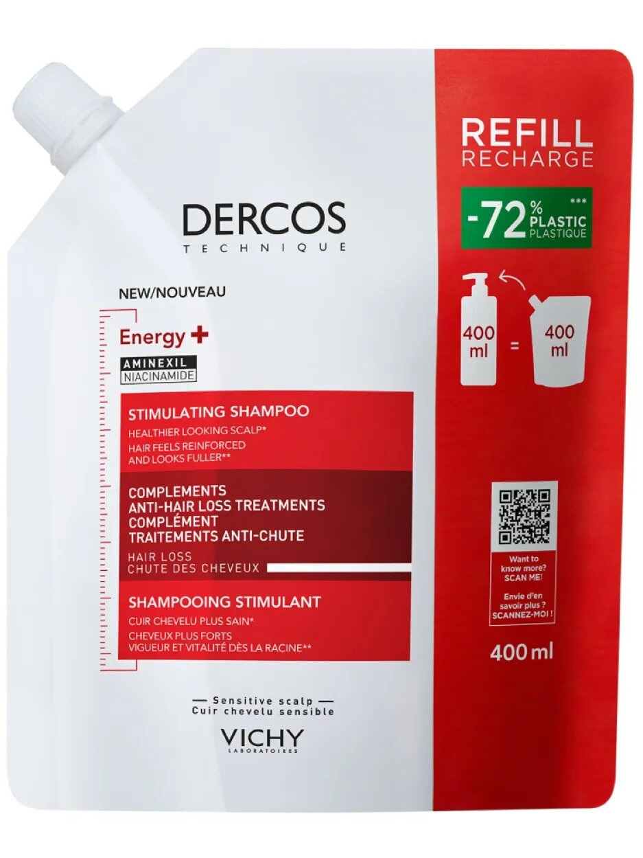 Шампунь Виши Dercos Energy Aminexil против выпадения волос, 400 мл
