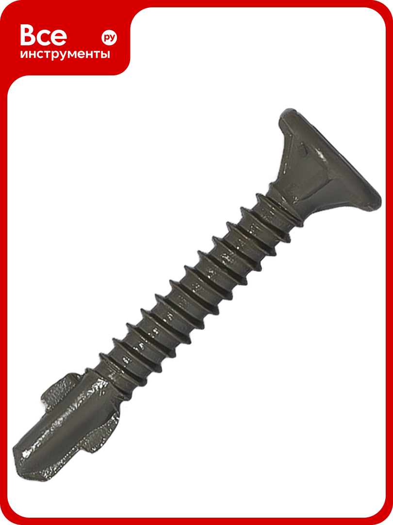 Саморез для облицовочных панелей HARDWEX ТМ HWX2-GE-P9-4.2x32 мм, Phillips №2, GREY E-COAT, 500 5190040932456