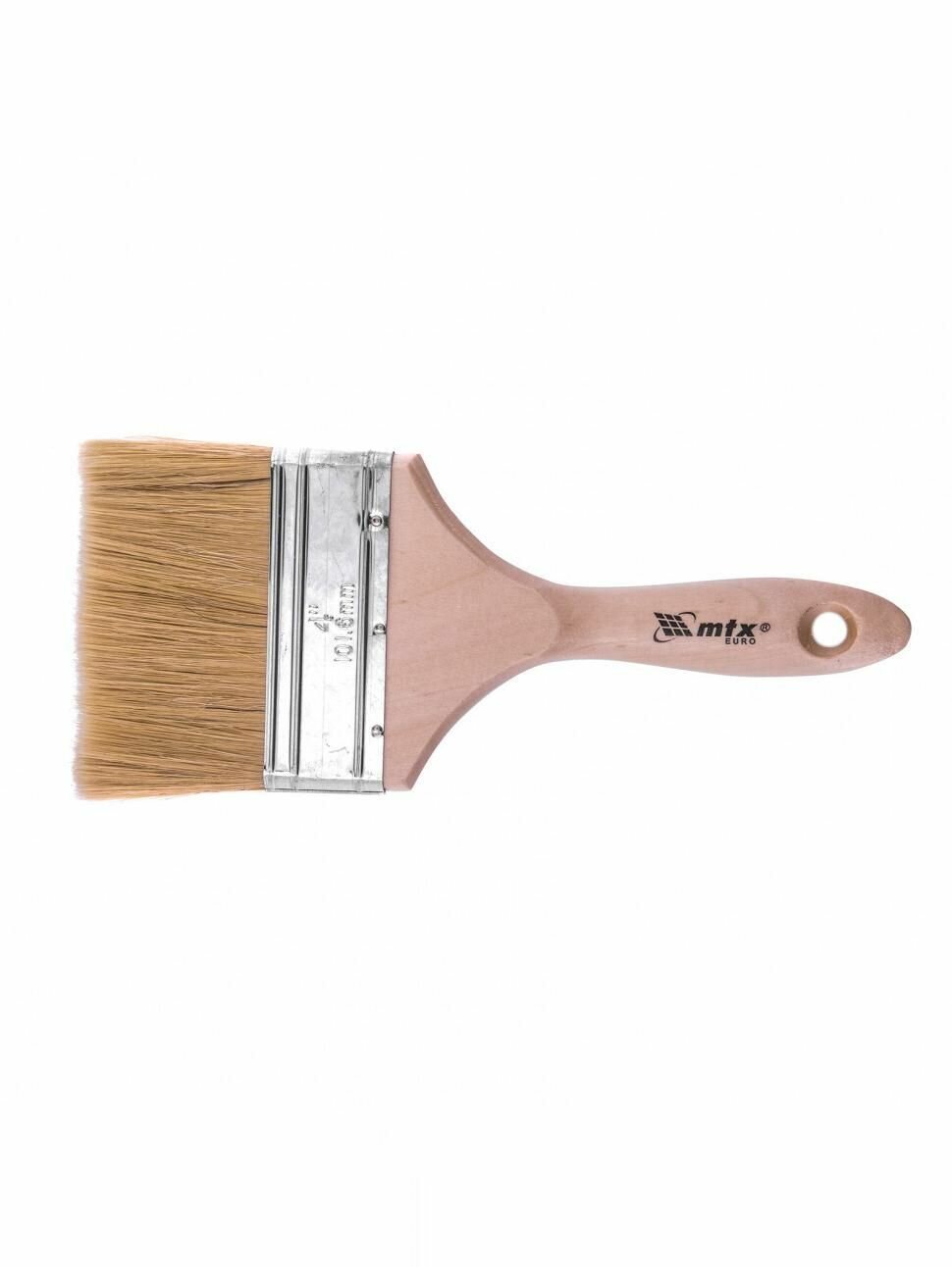 Кисть плоская "Евро" 4", натуральная щетина, деревянная ручка Matrix 83057
