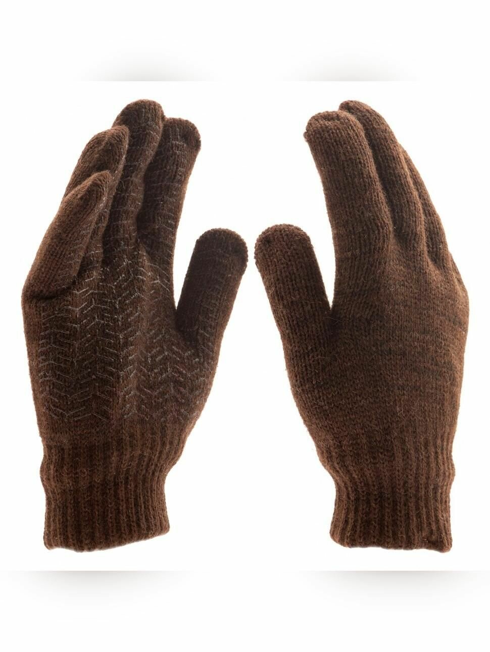 Перчатки трикотажные, двойные, верблюжья и овечья шерсть, ПВХ покрытие, Россия, Сибртех 68635