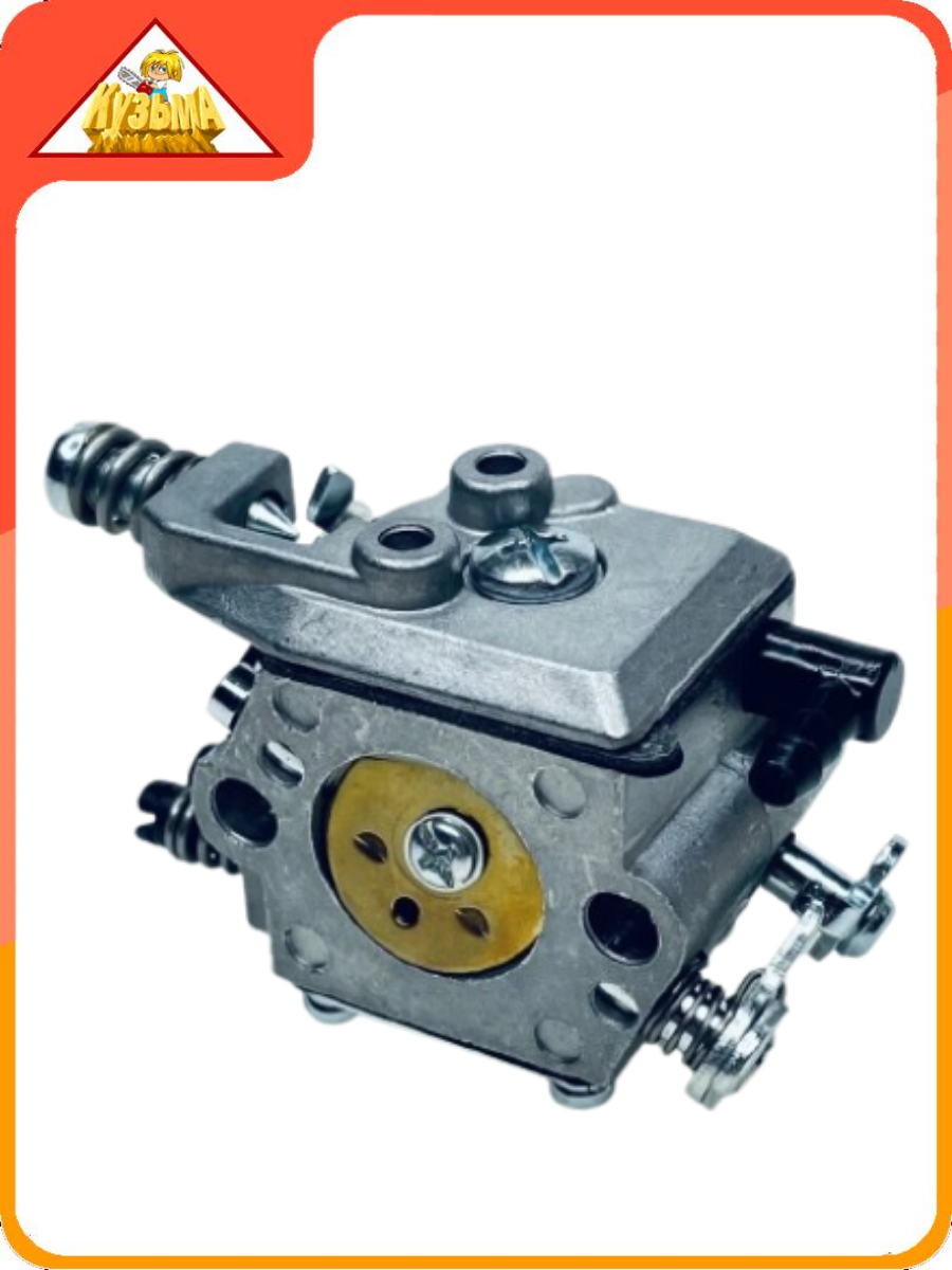 Карбюратор для китайских бензопил 38см3 (Металлическая ручка для праймера) №600