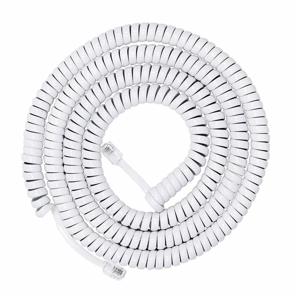 Телефонная трубка стационарного телефона RJ9 4P4C телефонная линия белого цвета длиной 2 метра